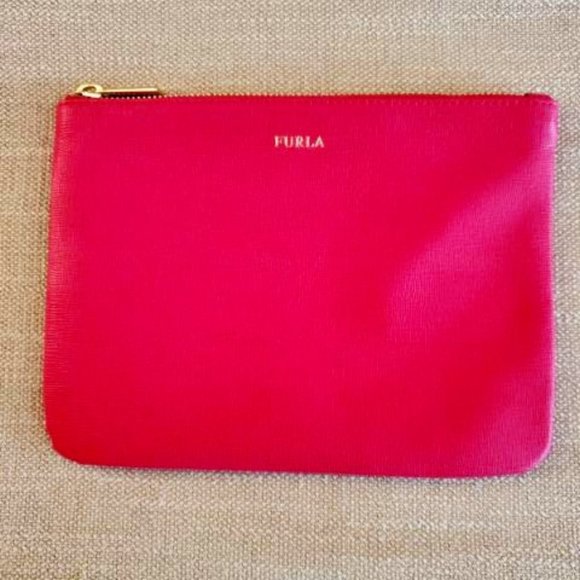 Furla | Bags | Furla Pink Leather Clutch | Poshmark